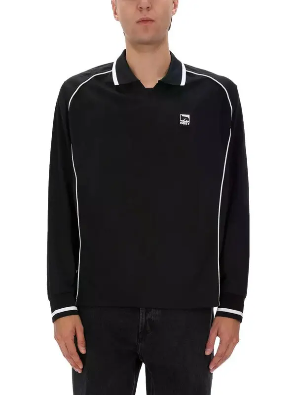 Obey Logo-patch Long-sleeve Top - Black