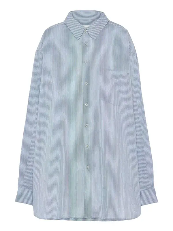 MAISON MARGIELA Striped Long-sleeved Shirt - Blue