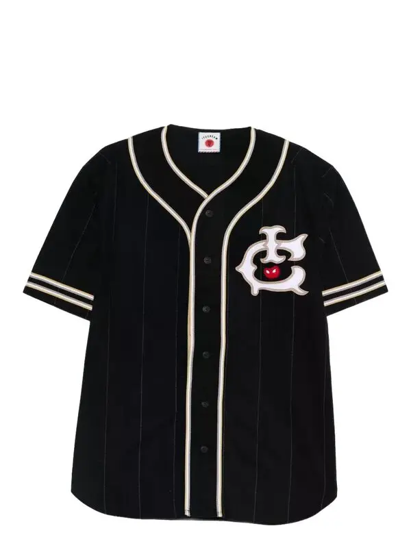 ICECREAM Baseball Jersey Appliqué Shirt - Black