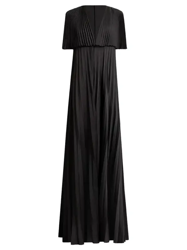 GEMY MAALOUF Pleated Maxi Dress - Black
