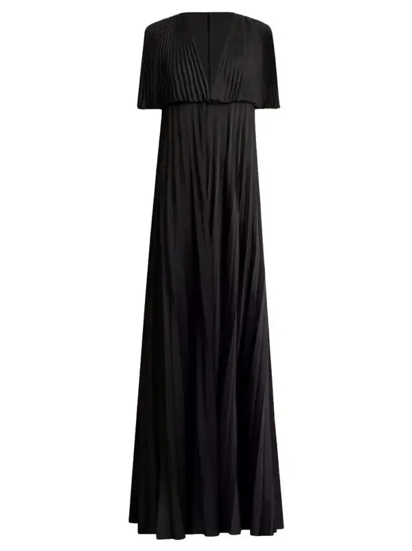 GEMY MAALOUF Pleated Maxi Dress - Black