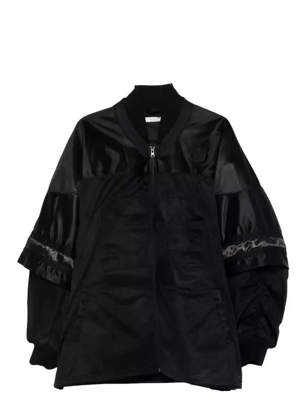 IH NOM UH NIT Panelled Perforated Jacket - Black