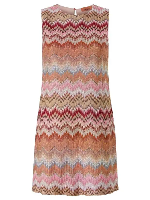 Missoni Zigzag-pattern Sleeveless Mini Dress - Orange