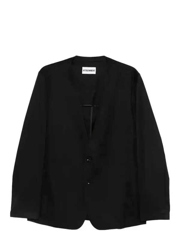 Attachment Button Front Jacket - Black