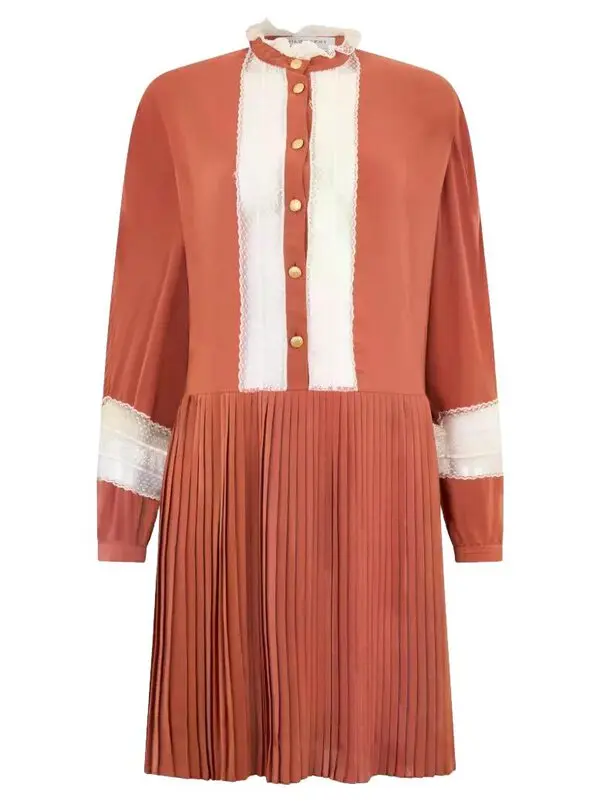 Philosophy Di Lorenzo Serafini Pleated Lace Dress - Orange