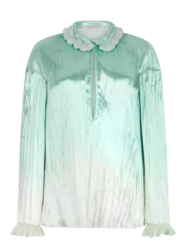 Philosophy Di Lorenzo Serafini Ruffled-detail Blouse - Green