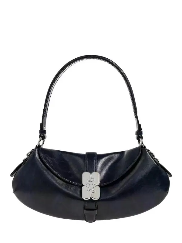 GANNI Logo-buckle Tote - Blue