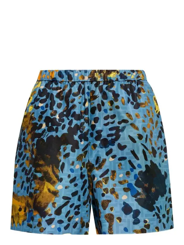 Fendi Print Shorts - Blue