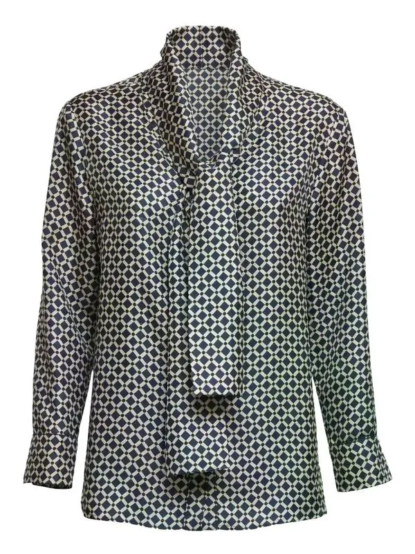 Max Mara Vittoria Geometric-print Shirt - Blue
