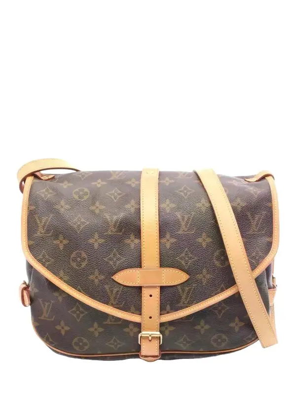 LOUIS VUITTON 2005 Monogram Saumur 30 Crossbody Bag - Brown