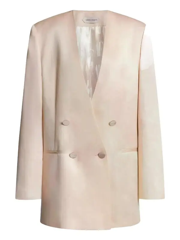Alberta Ferretti Double-breasted Silk Jacket - Neutrals