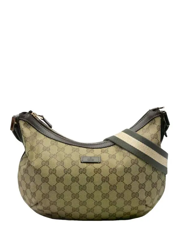 Gucci Gg Canvas Web Crossbody Bag - Brown