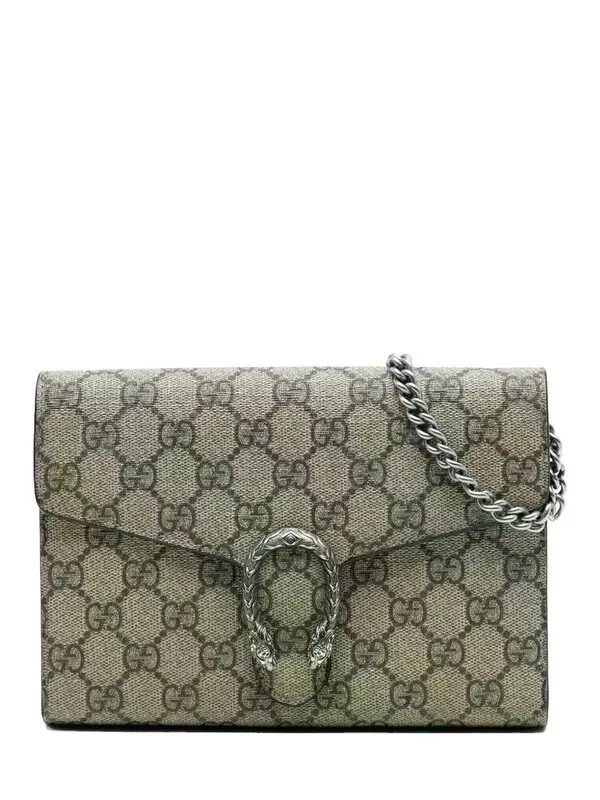 Gucci Gg Supreme Dionysus Chain Wallet - Brown