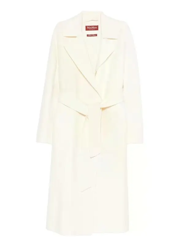 Max Mara Belted Wrap Coat - White