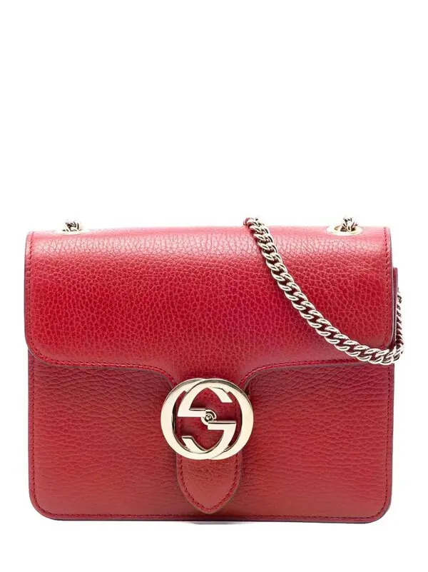 Gucci Calfskin Interlocking G Crossbody Bag - Red