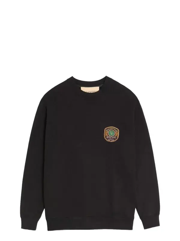 Valentino Garavani Embroidered Crew-neck Sweatshirt - Black