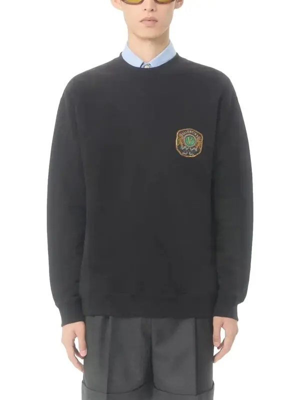 Valentino Garavani Embroidered Crew-neck Sweatshirt - Black