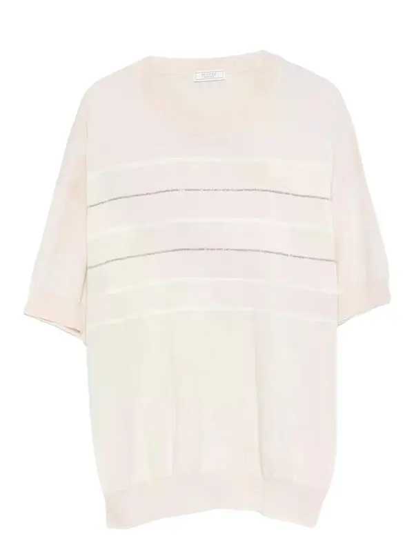 Peserico Striped Short-sleeve T-shirt - Neutrals