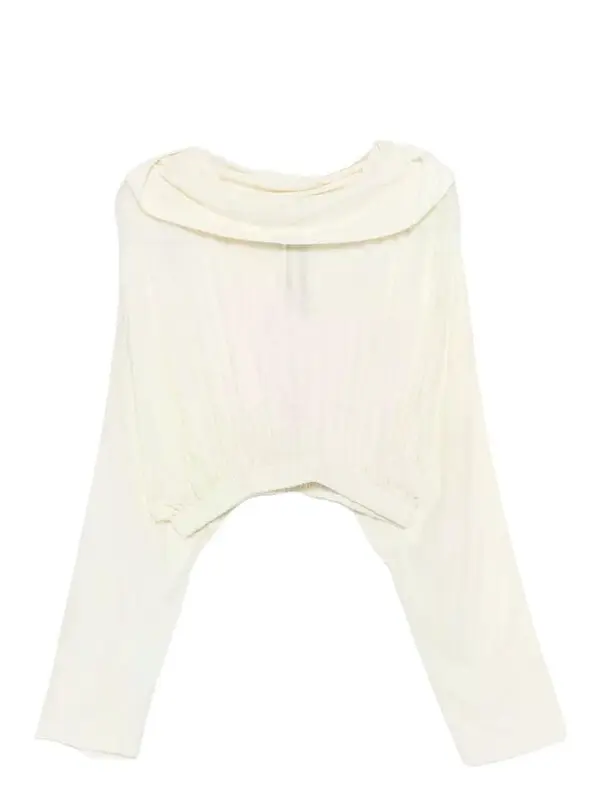 Rick Owens Cowl-neck Cropped Top - White