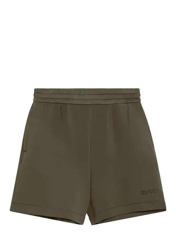 Gucci Logo-embroidered Track Shorts - Green