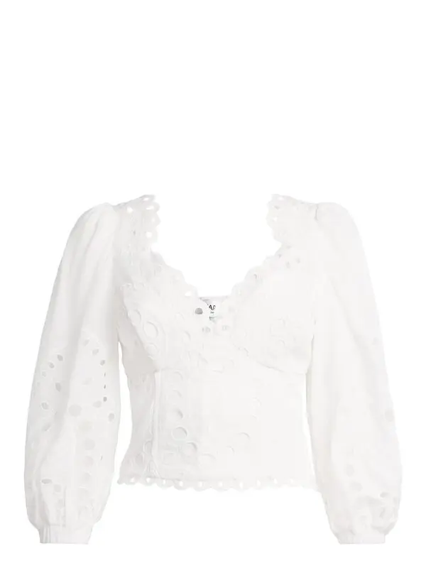 Charo Ruiz Ibiza Cotton-blend Bass Corset Top - White