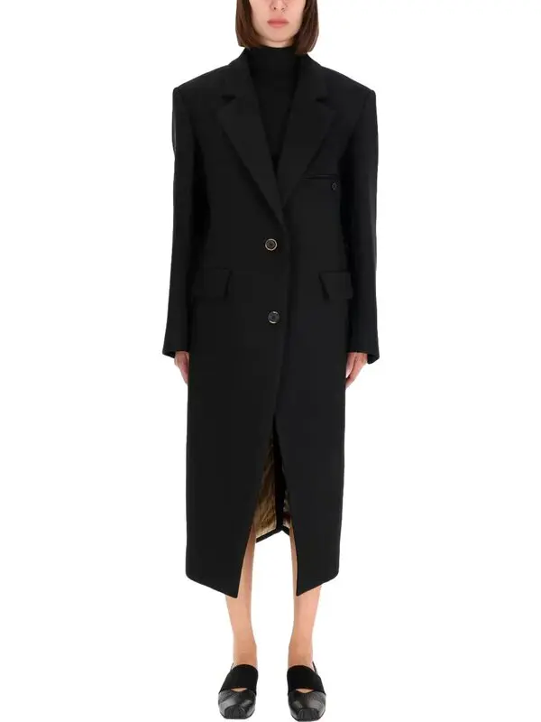 UMA WANG Single-breasted Coat - Black