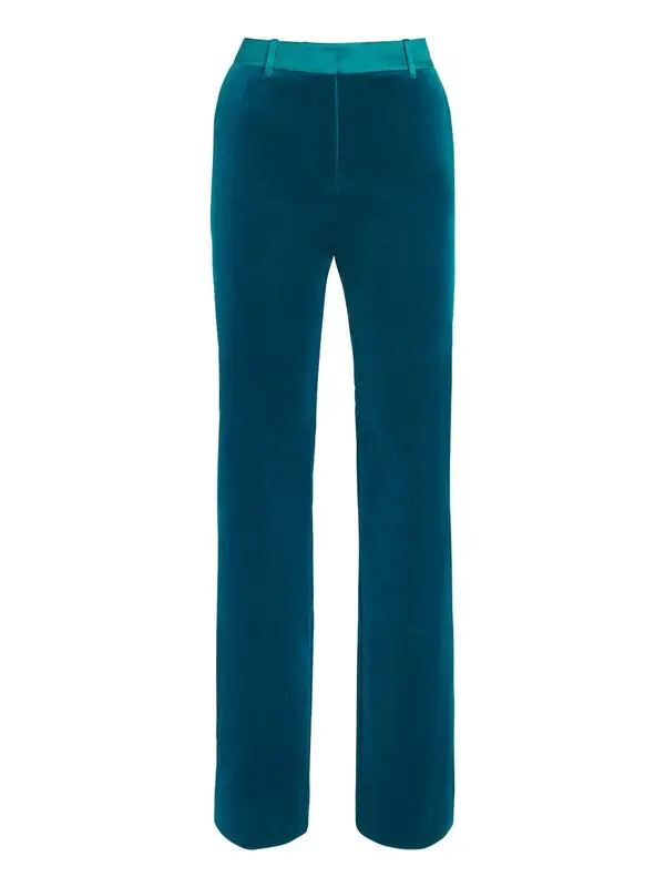 Rabanne Velvet Straight Trousers - Navy