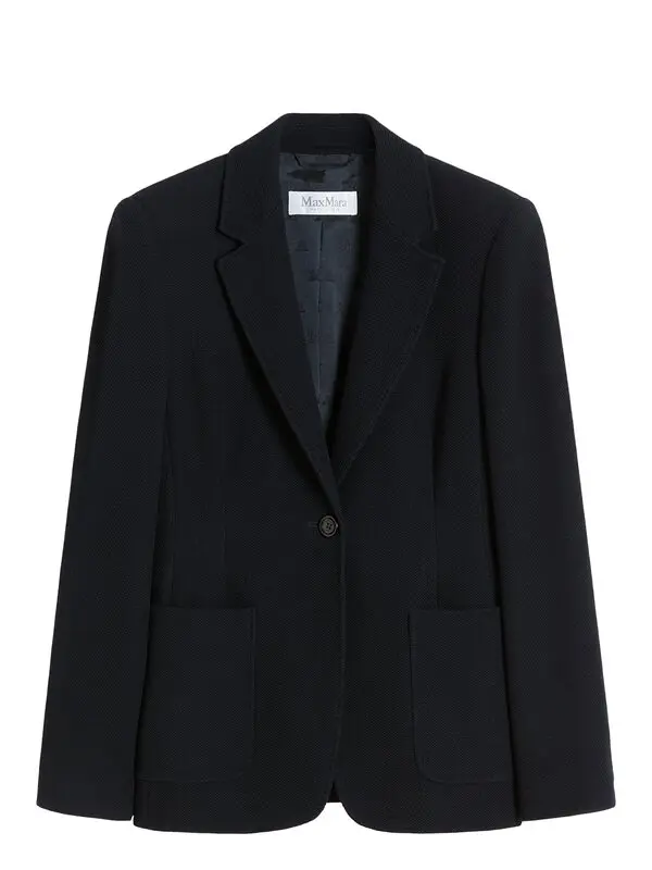 Max Mara Virgin Wool Single-breasted Blazer - Blue