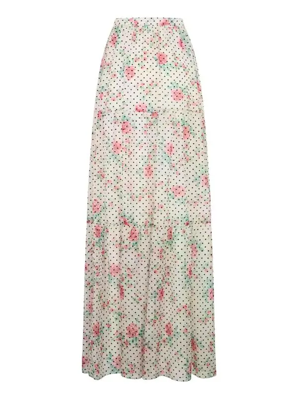 Philosophy Di Lorenzo Serafini Floral-print Polka Dot Maxi Skirt - Neutrals
