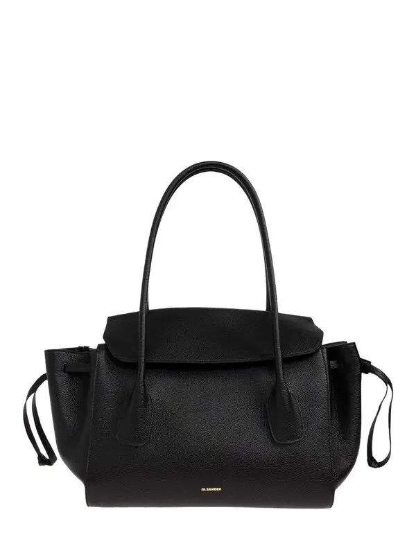 JIL SANDER Leather Tote Bag - Black