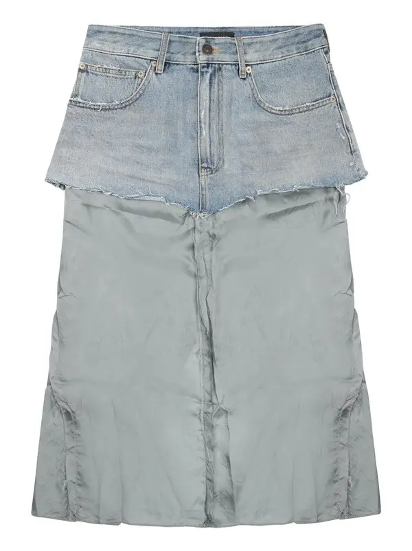 Balenciaga Denim Midi Skirt - Blue