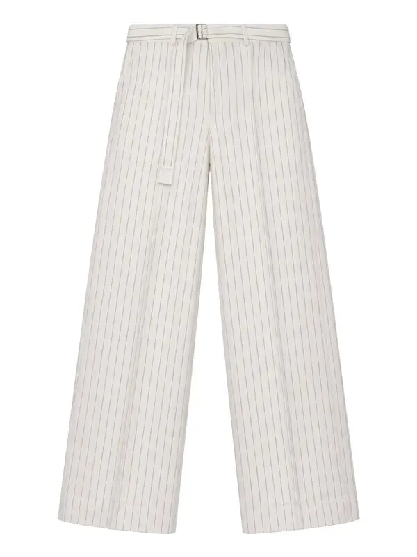 Sacai Pinstripe Wide Leg Pants - White