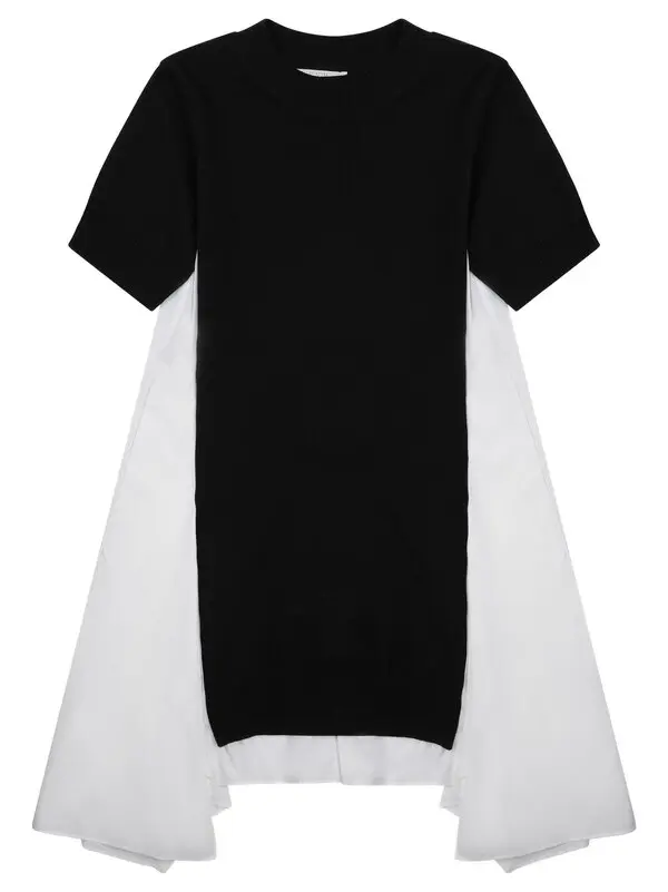 Sacai Layered Midi Dress - Black