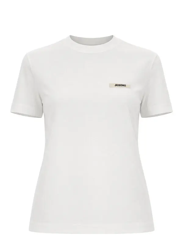 Jacquemus Grosgrain Short Sleeve T-shirt - White
