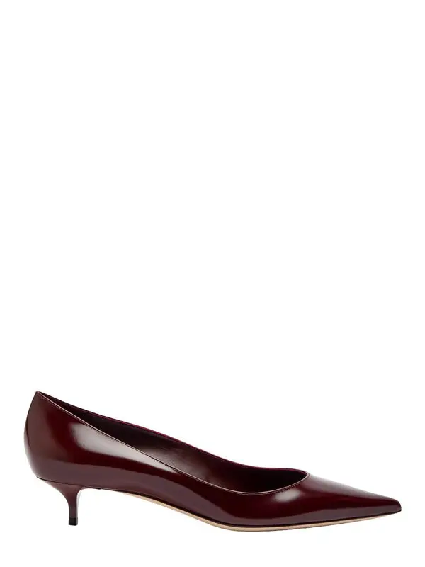 JIMMY CHOO Amelia 35 Glossed Leather Pumps - Brown