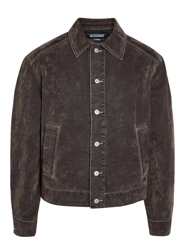 Jacquemus La Veste De Nîmes Mirada Brushed Denim Jacket - Khaki