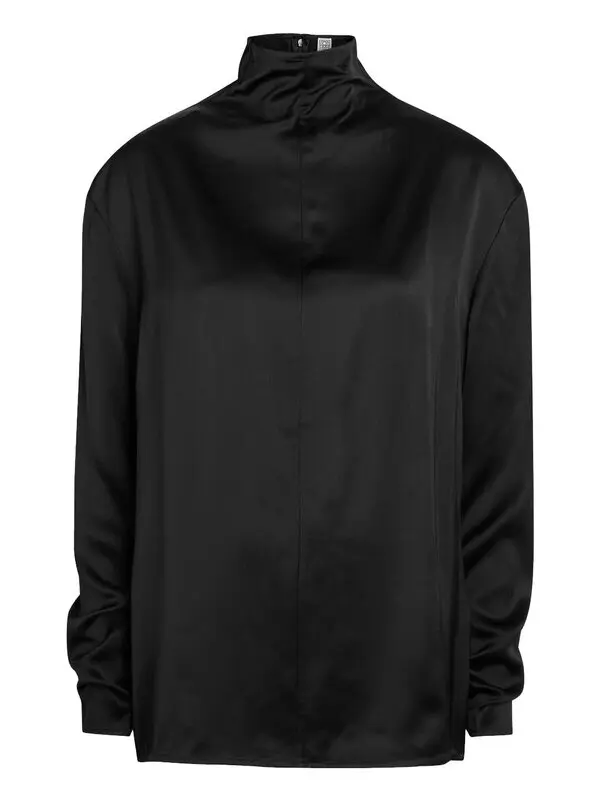 TOTEME Satin Relaxed Top - Black
