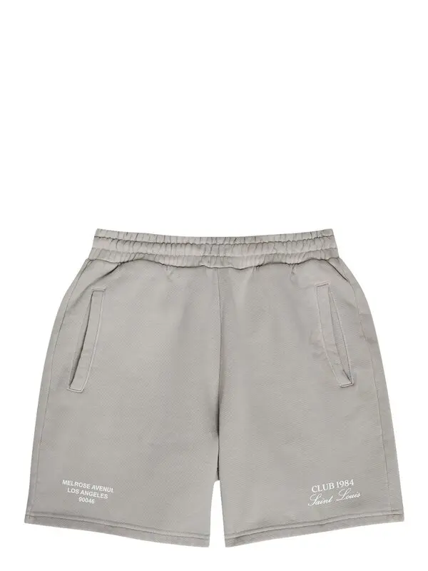 CLUB 1984 Printed Cotton Shorts - Grey