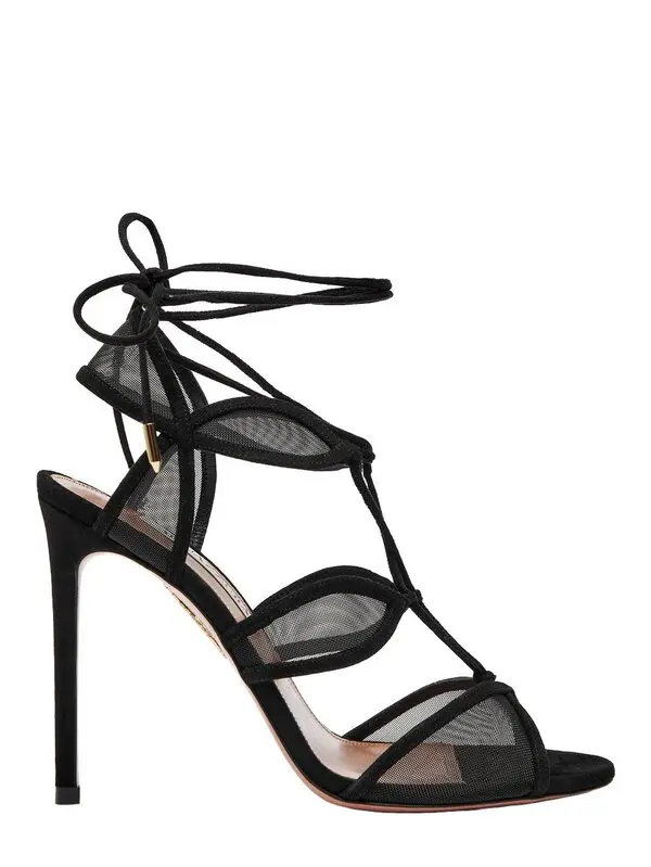 AQUAZZURA Fatal Attraction 105 Suede Sandals - Black