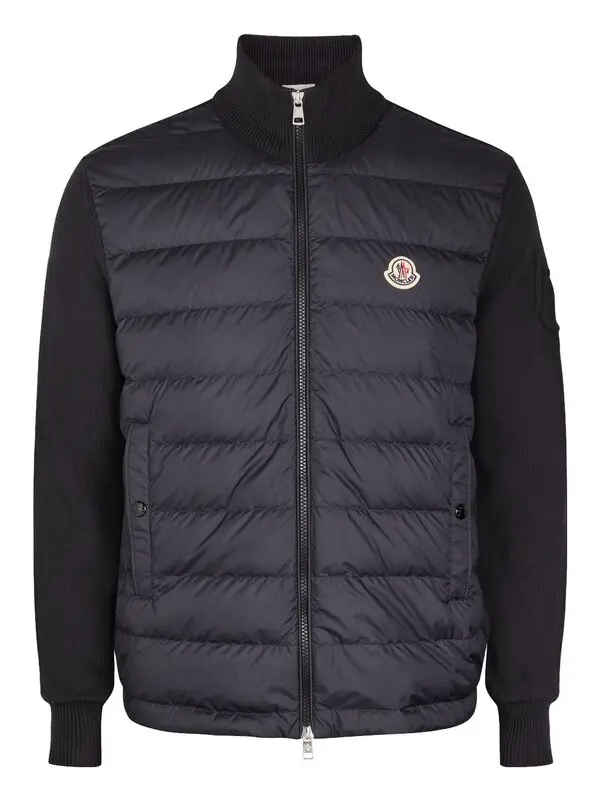 Moncler Quilted Hooded Cotton-blend Jacket - Navy
