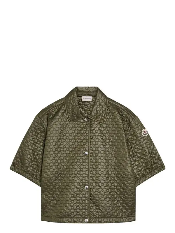 Moncler Floral-quilted Shell Shirt - Khaki