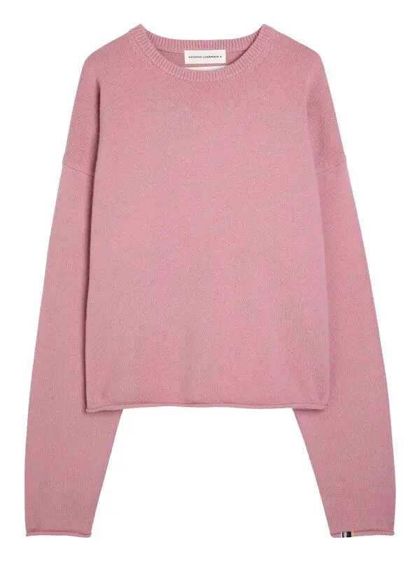 EXTREME CASHMERE X N°426 Comfy Roll-trimmed Cashmere-blend Jumper - Pink