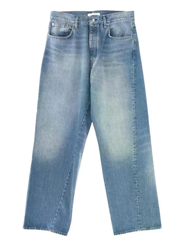 SUNFLOWER Faded-effect Denim Straight Leg Jeans - Blue