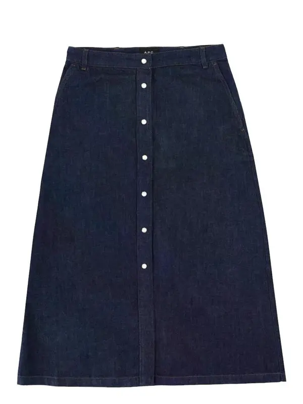 A.p.c. Denim A-line Midi Skirt - Blue