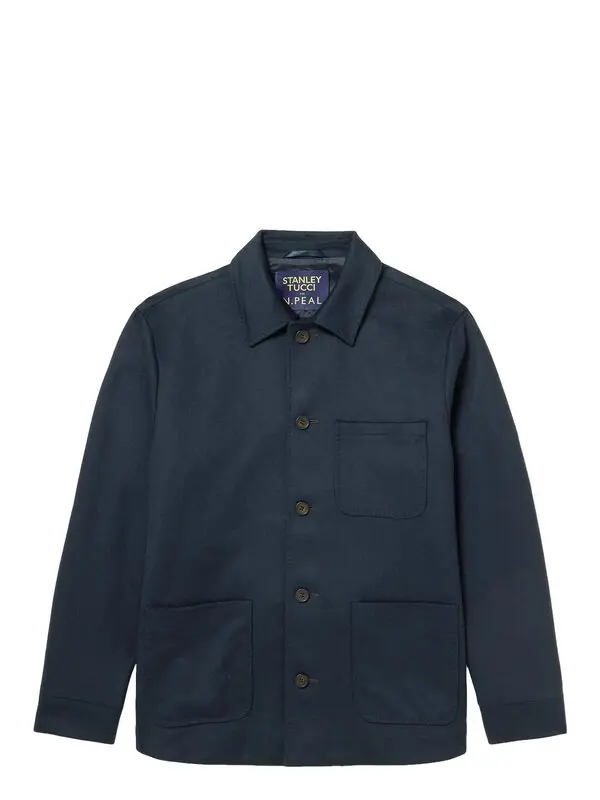 N.peal Stanley Tucci Cashmere Overshirt - Blue
