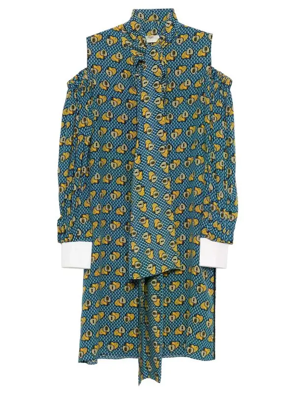 Fendi Heart-pattern Midi Dress - Blue
