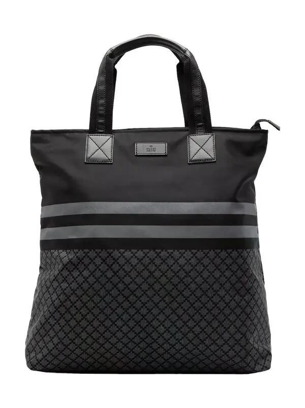 Gucci Diamante Nylon Web Tote Bag - Black
