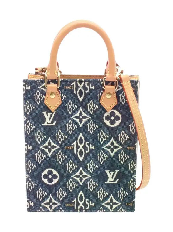 LOUIS VUITTON 2020 Monogram Jacquard Petite Sac Plat Since 1854 Satchel - Blue