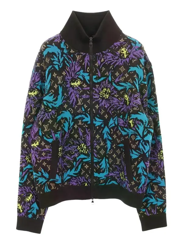 LOUIS VUITTON Monogram Thistle Zip-up Jacket - Brown