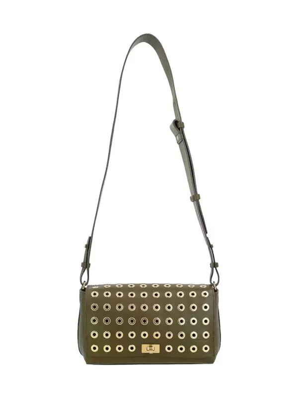 ANYA HINDMARCH Eyelet-detail Shoulder Bag - Green